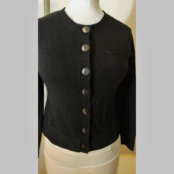 Covington | Sweaters | Black Knit Cardigan Wbig Shiny Buttons Sp | Poshmark